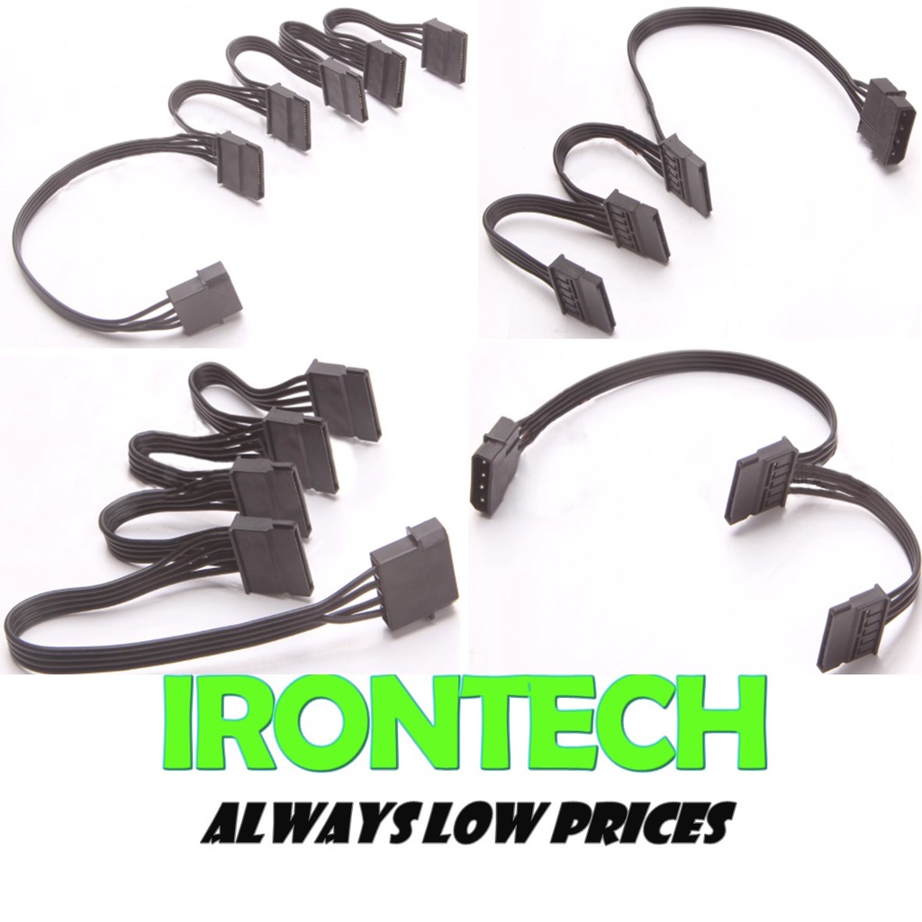 IDE Molex 4 pin to sata Extension PSU Cable 2 ways 3 wasy 4 ways 5 ways ...