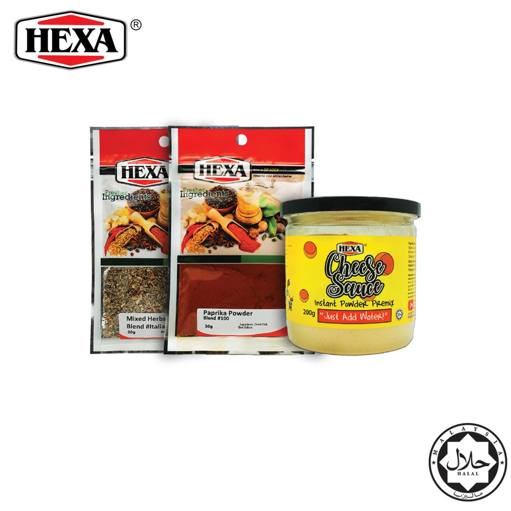 HEXA HALAL Nachos Set Cheese Sauce Premix Powder 200gm Paprika Powder ...