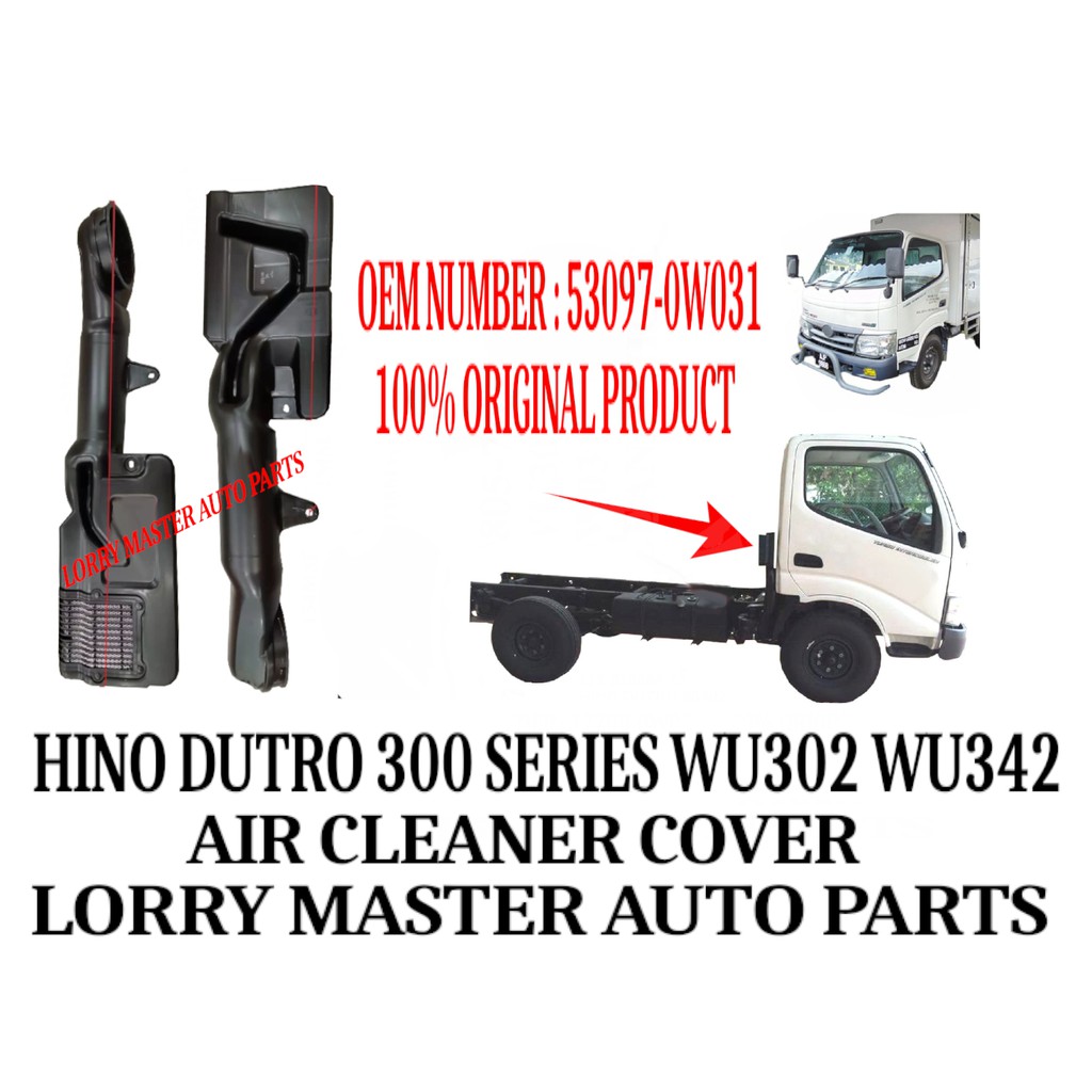 AIR CLEANER HOSE HINO DUTRO WU302 WU342 53097-0W031 100% ORIGINAL ...