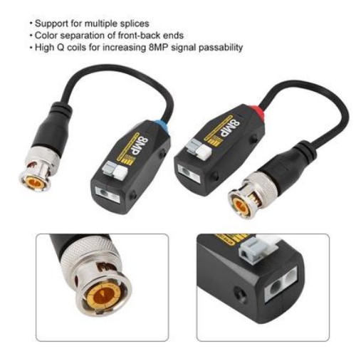8MP 4K HD Passive Video BALUN AHD CVI TVI CVBS CCTV UTP Pair with 2KV ...