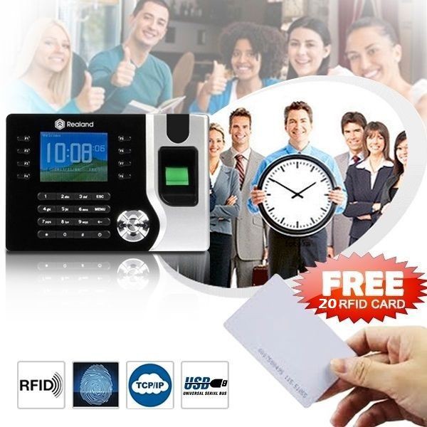 Realand Biometric Fingerprint Time Attendance Clock TCP/IP USB + 20pcs RFID Card | Shopee Malaysia