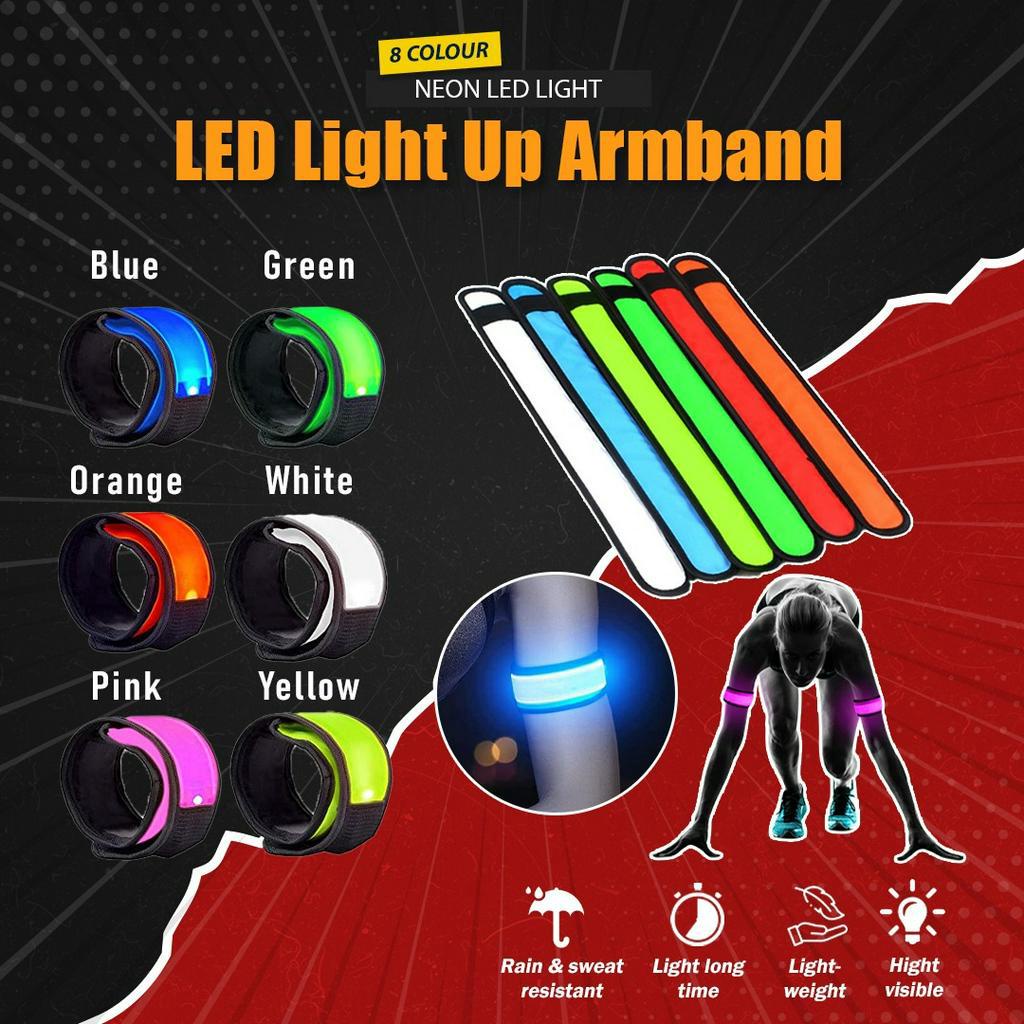 MALAYSIA STOCK LED Light Strap Wrist Slap Armband Ankle Running Riding ...