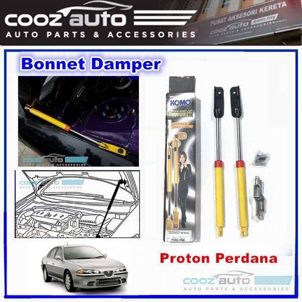 Proton Perdana KOMO Front Hood Damper Bonnet Gas Lifter TWIN STRUT ...