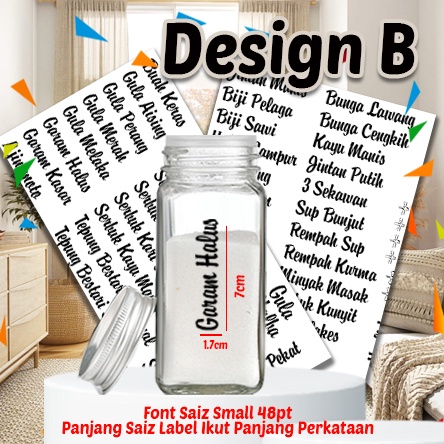 74Pcs Sticker Dapur, Label Spice, Kitchen Sticker, Spice Sticker ...