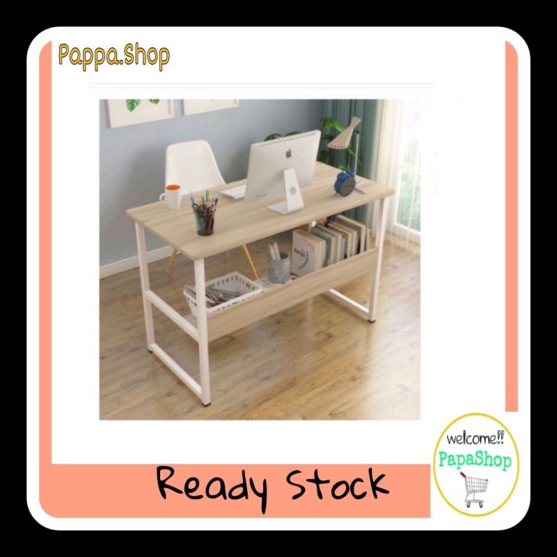 PappaShop Computer Table Modern Writing Living Room Furniture Double ...