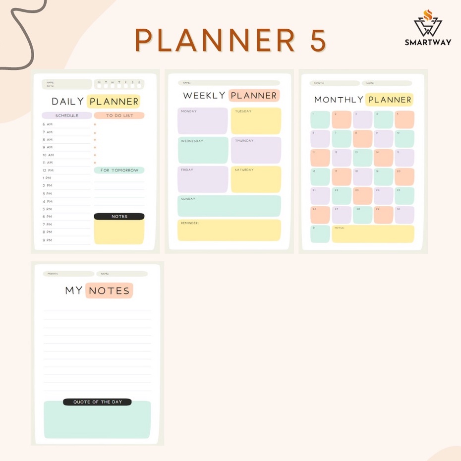 Daily Weekly Monthly Planner Templates Digital Planner | Student Study ...