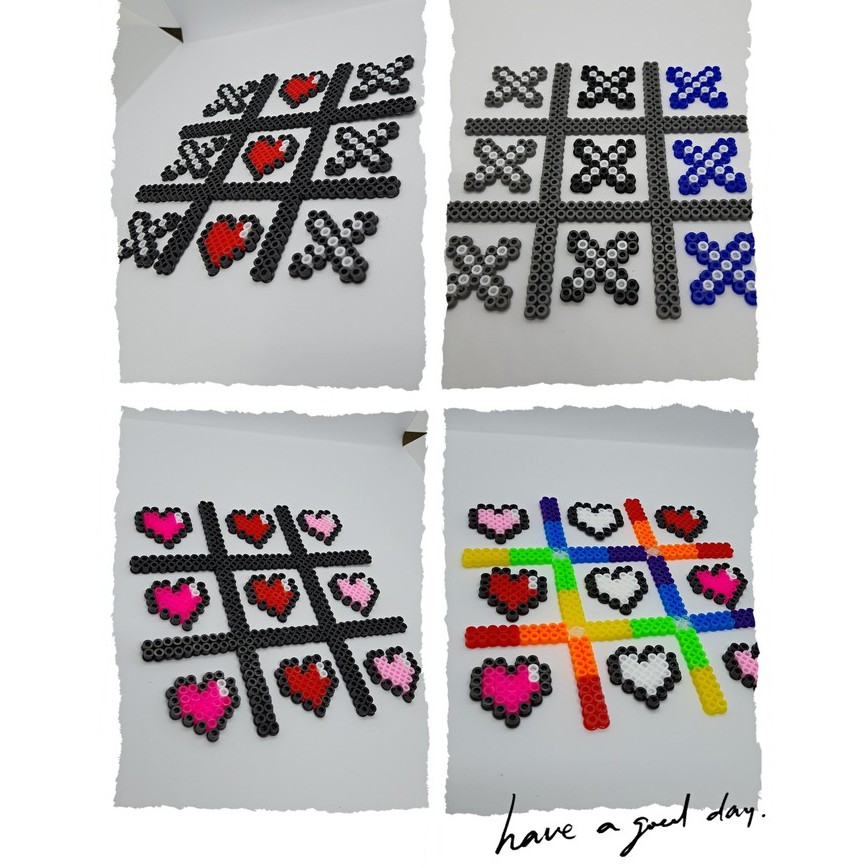 READY STOCK 】DIY Handmade Perler Beads Pixel Arts Design – Tic Tac Toe ...