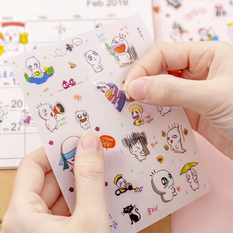 Cute Creative Animals Sticker Kitty Animals Cartoon Sticker Student ...