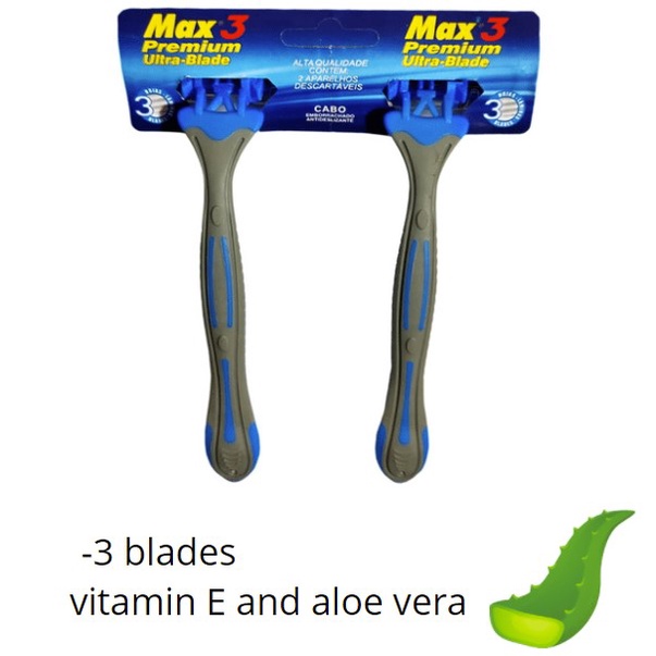 Max3 Triple Blade Disposable /Supermax 3 Razor / Pisau Cukur (2pcs ...