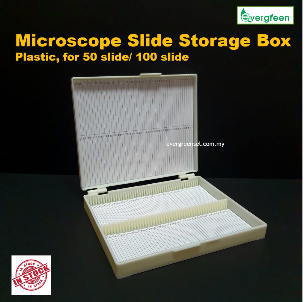Microscope Slide Storage Box, Plastic, for 50 slide/ 100 slide | Shopee ...