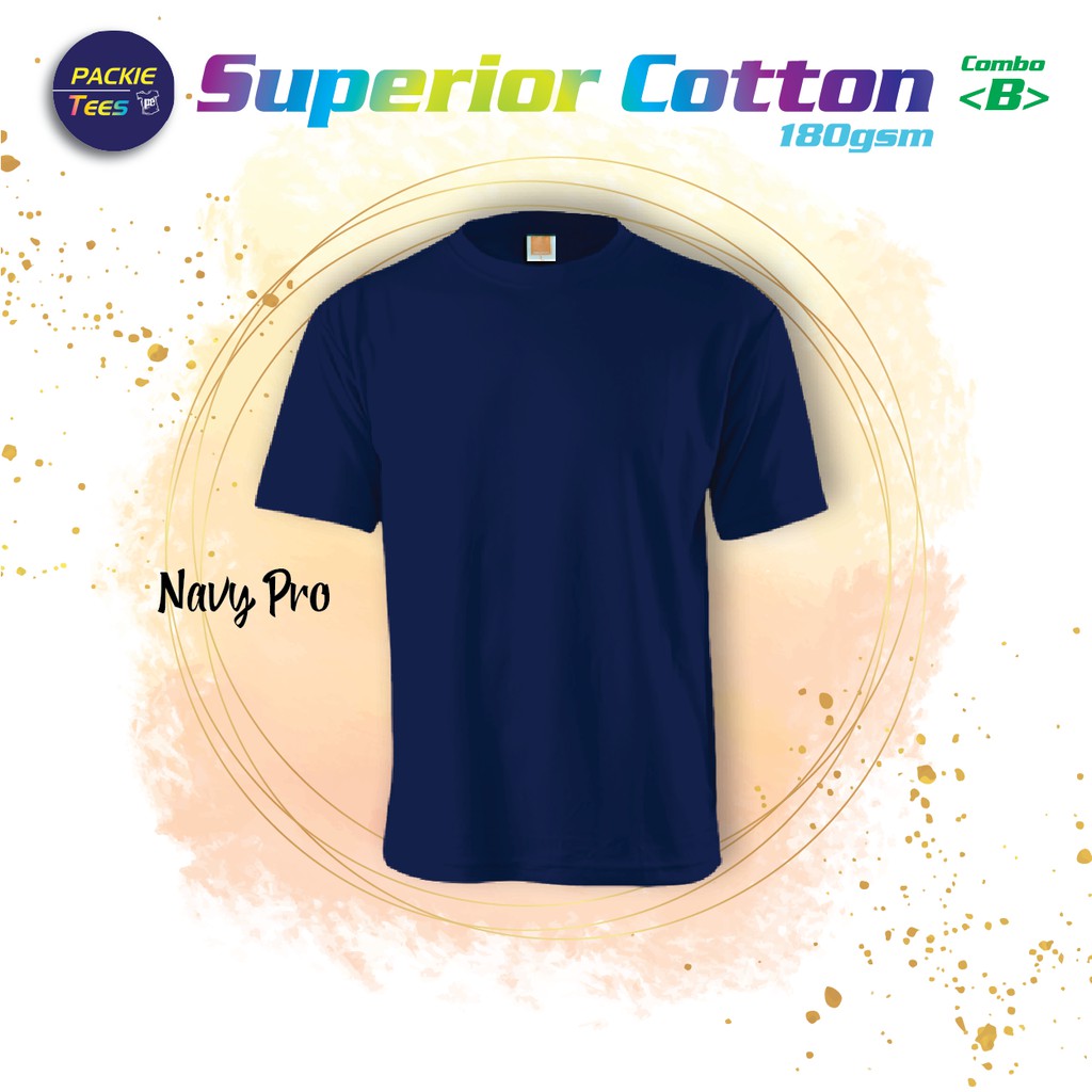 NAVY PRO CT6078 180GSM MEDIUM THICK COTTON SUPERIOR ROUND NECK SHORT ...