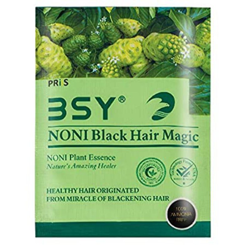 BSY NONI BLACK HAIR MAGIC NATURAL HAIR DYE 💯 FROM HQ (sachet). | Shopee ...