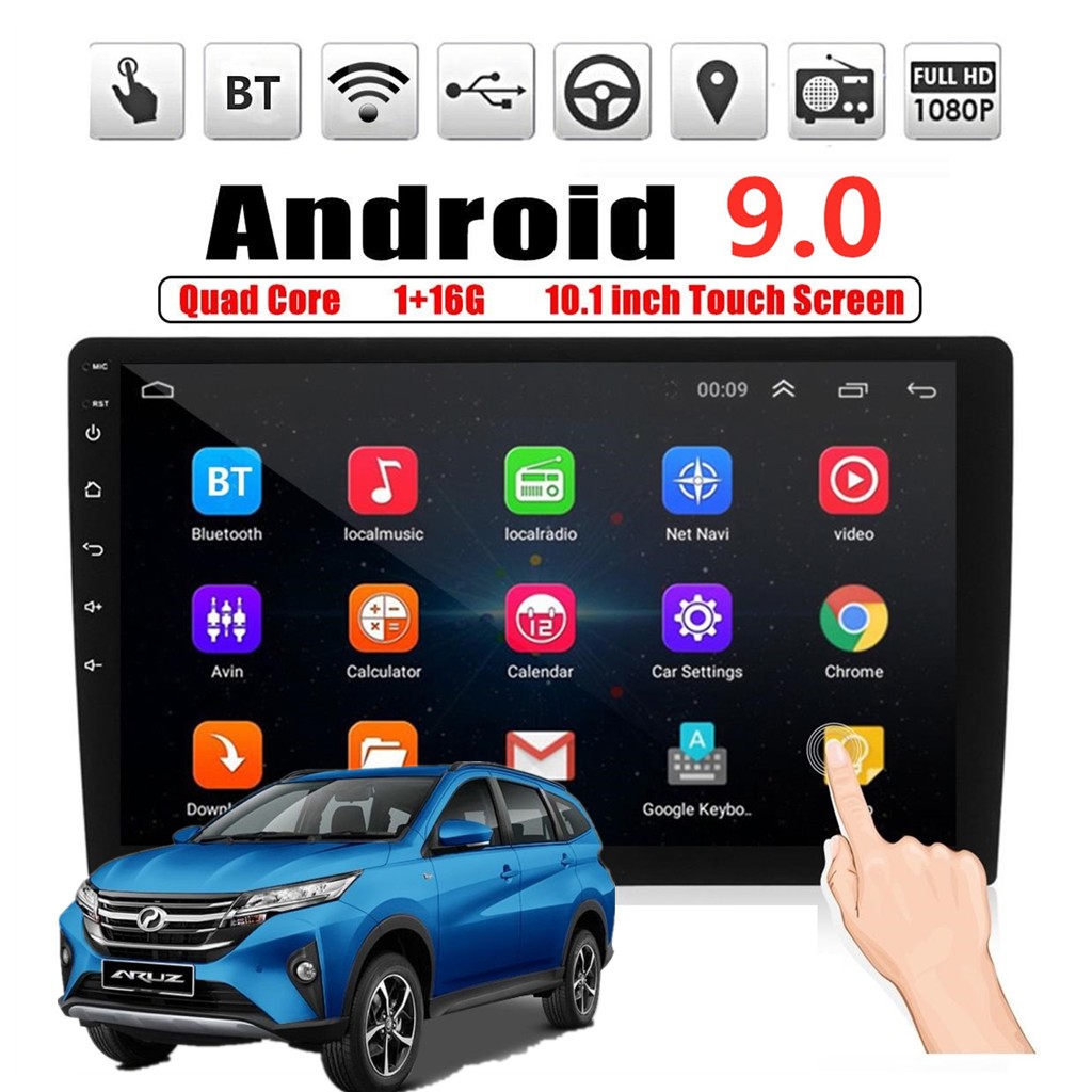 (2RAM 32GB 8613) Perodua Aruz Android player 10.1'' 2.5D IPS FHD screen ...