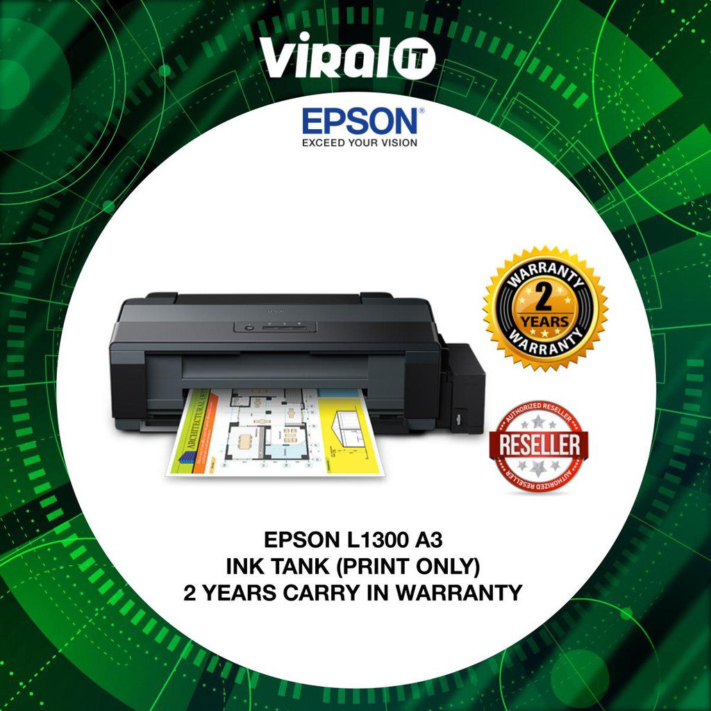 EPSON L1300 A3 INK TANK (PRINT ONLY) 2 YEARS CARRY IN WARRANTY | Shopee ...