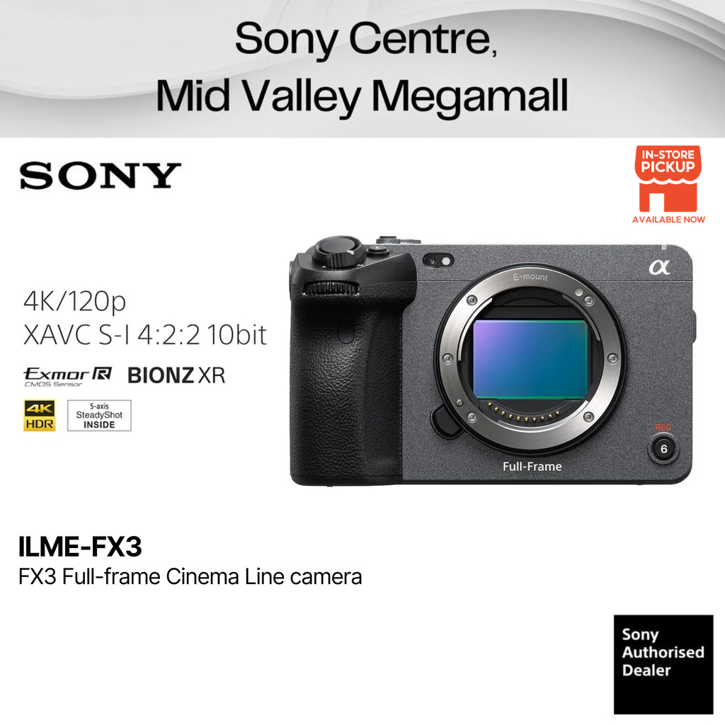 Sony FX3 Full-frame Cinema Line camera ILME-FX3 INTERCHANGEABLE-LENS ...