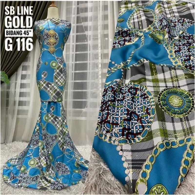 💥 STOCK CLEARANCE! 💥 KAIN PASANG SB LINE GOLDLINE ABSTRAK | Shopee Malaysia