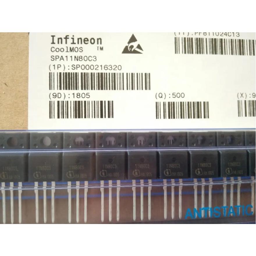 ((10 Pcs) SPA11N80C3 11N80C3 Field Effect Tube N Channel MOS Tube 11A ...
