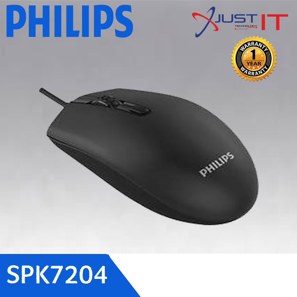 Philips Spk7204 Wired Mouse - Black | Shopee Malaysia