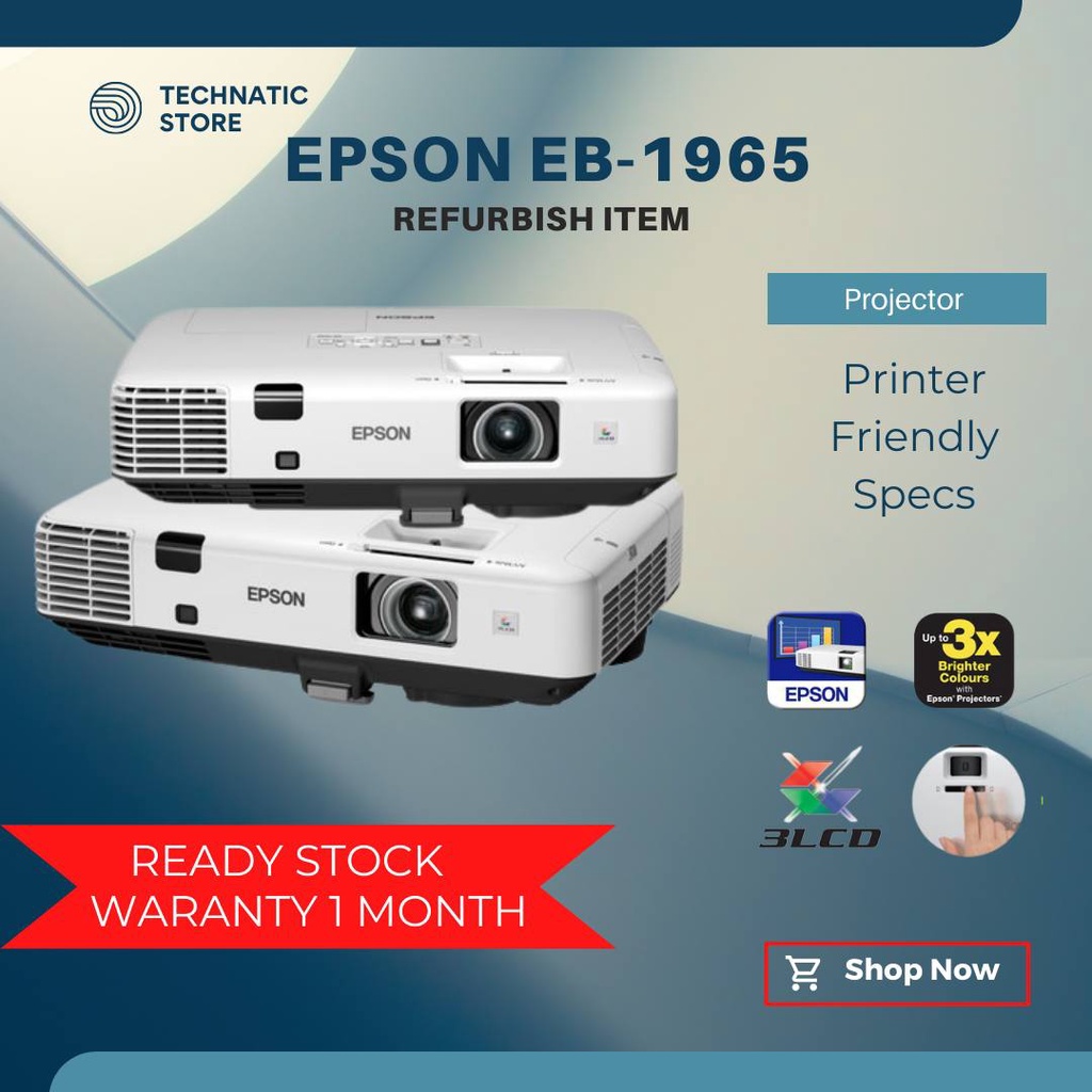 PROJECTOR : Epson EB 1965 LCD Projector (Refurbish) | Shopee Malaysia