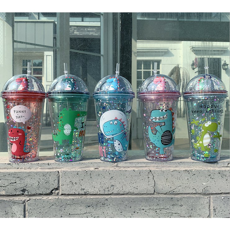 Heat-retaining Cup, Dinosaur-Shaped Glitter Emulsion Water, Funny Shape ...