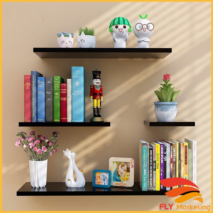 4PCS Floating Rack Rak Dinding Floating Wall Shelves/ Wall Shelves ...