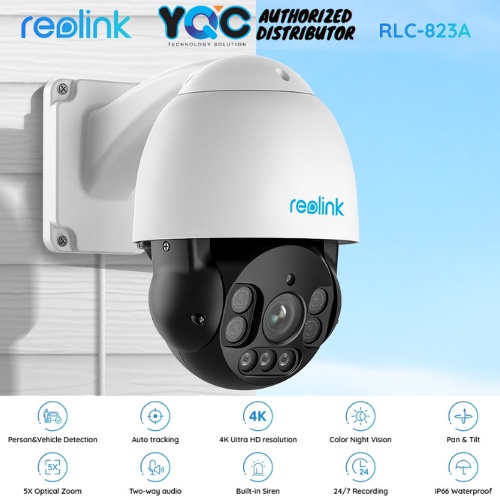 REOLINK RLC-823A 4K PTZ Outdoor Camera | PoE IP Home Security Surveillance | 5X Optical Zoom ...