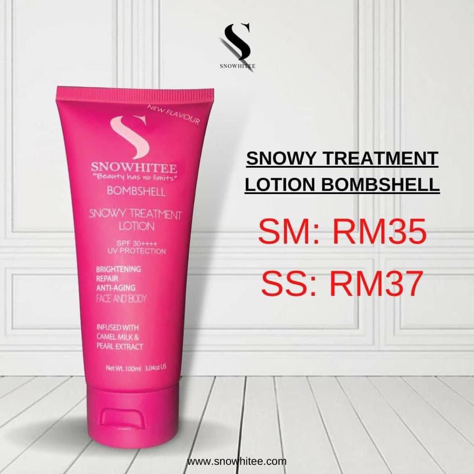 SNOWHITEE SNOWY TREATMENT LOTION BOMSHELL 💯 ORIGINAL HQ | Shopee Malaysia