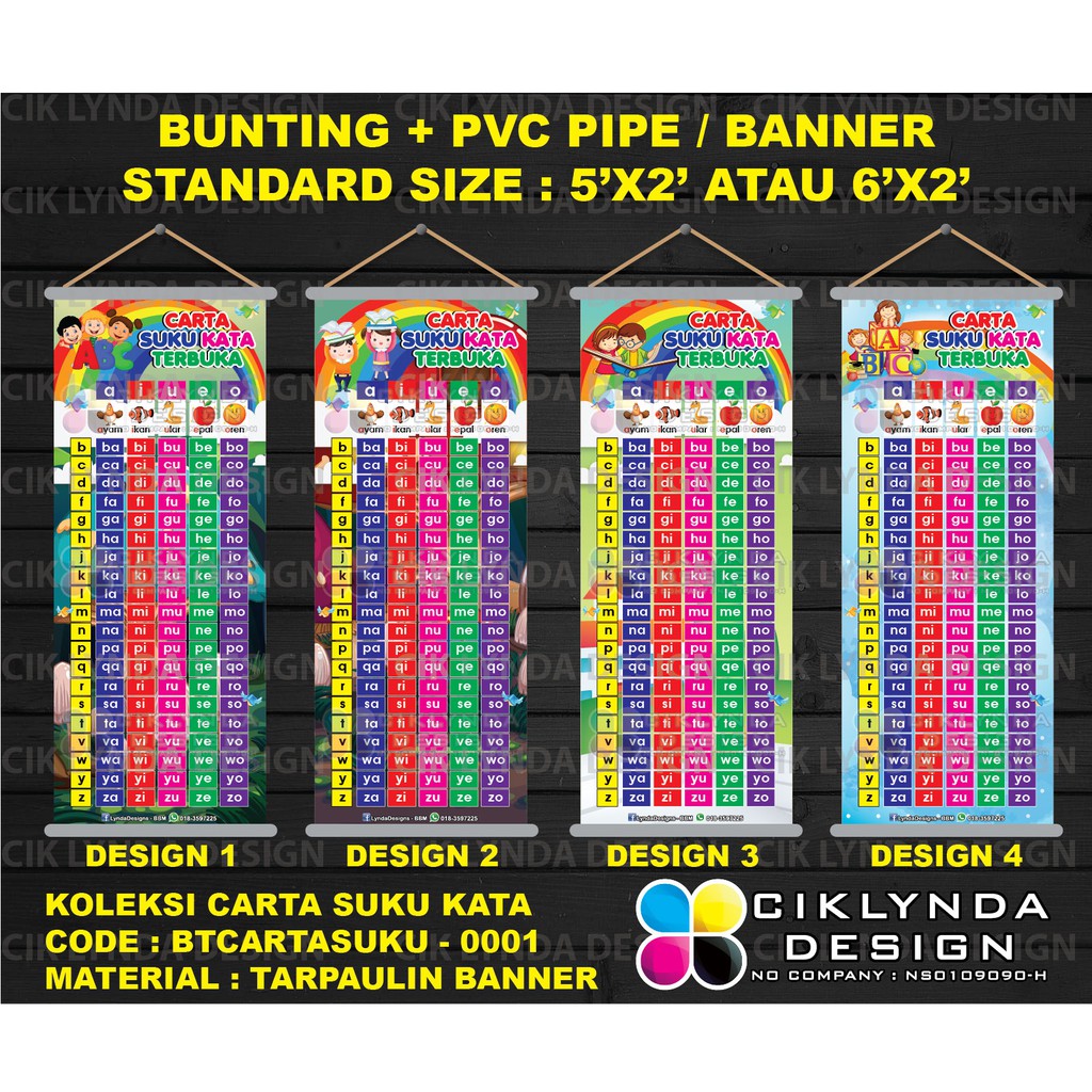 PRE-ORDER - BUNTING + PVC PIPE SEKOLAH - CARTA SUKU KATA | Shopee Malaysia