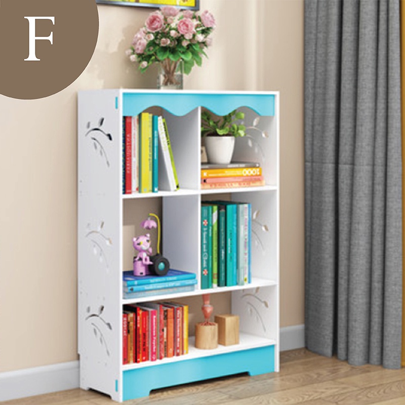 Simple leaf design bookshelf children bedroom story books storage rack ...