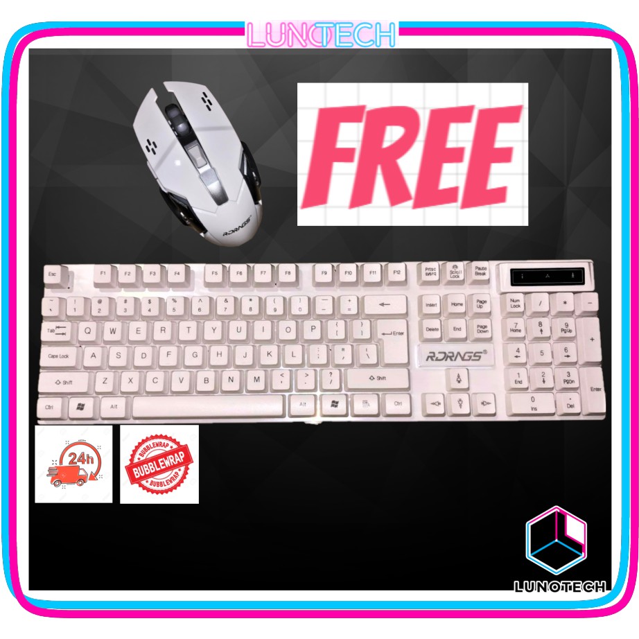 RGB WHITE GAMING COMBO with RGB White Mechanical Gaming Keyboard ...