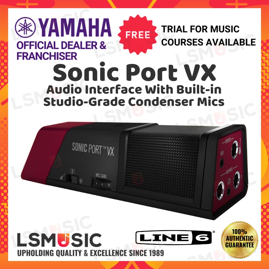 Line 6 Sonic Port VX Audio Interface with Built-in Studio Grade Condenser Mic iOS/Mac/PC ...