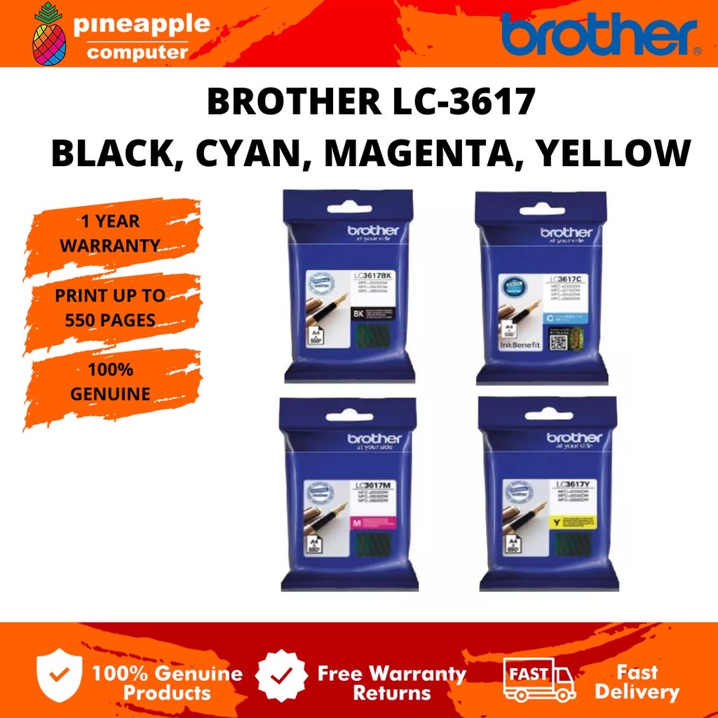 Brother LC-3617 (LC3617) Ink Cartridge Black/ Cyan/ Magenta/ Yellow ...