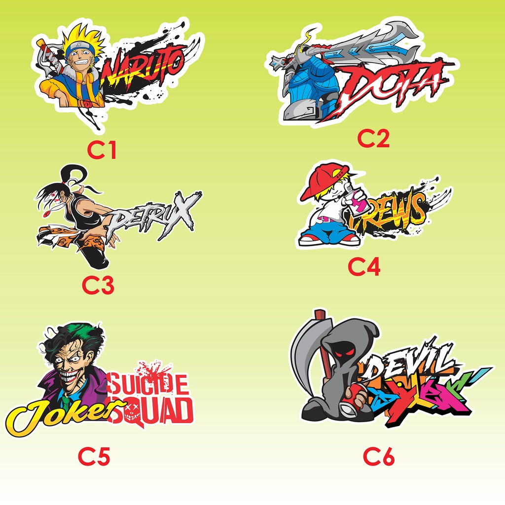 STICKER CARTOON BODY KERETA ATAU MOTOR | Shopee Malaysia