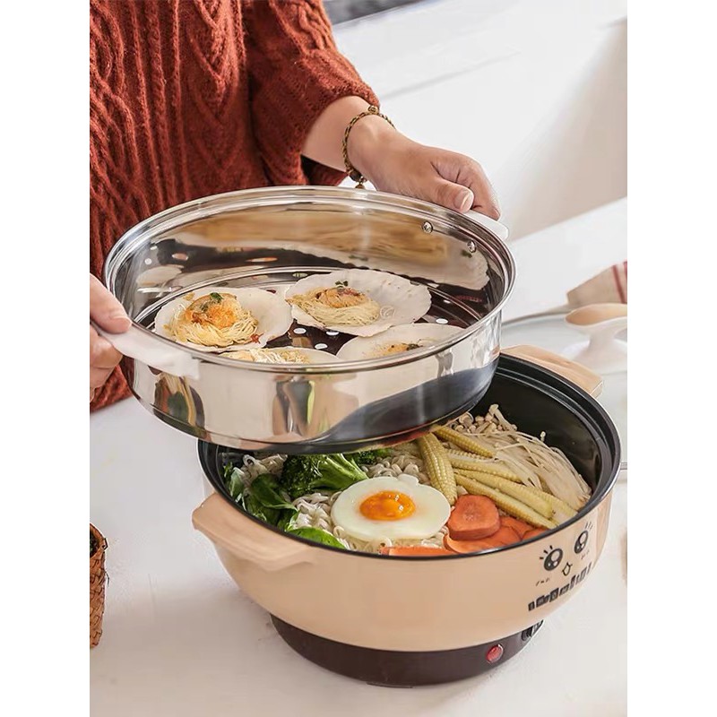 ⭐ 22cm Multi-function cooker non-sticky electric hotpot steamboat ...