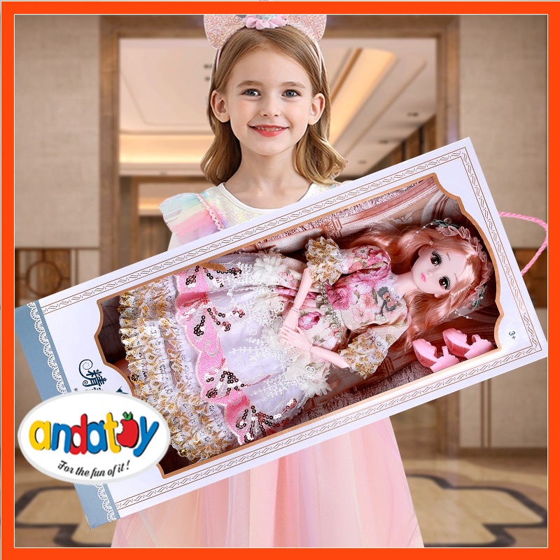 Large 60cm tall barbie doll with joints, cute evening princess doll ...