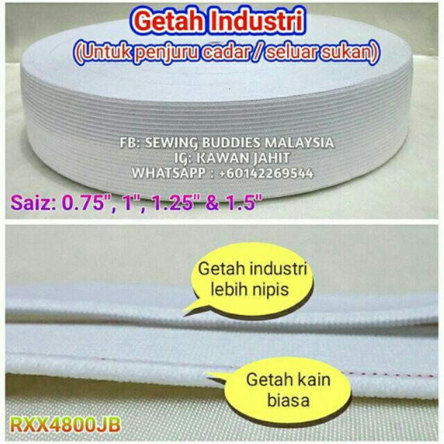 3x3 White Soft Elastic / Getah Lembut Putih / Getah Kain Getah Baju ...