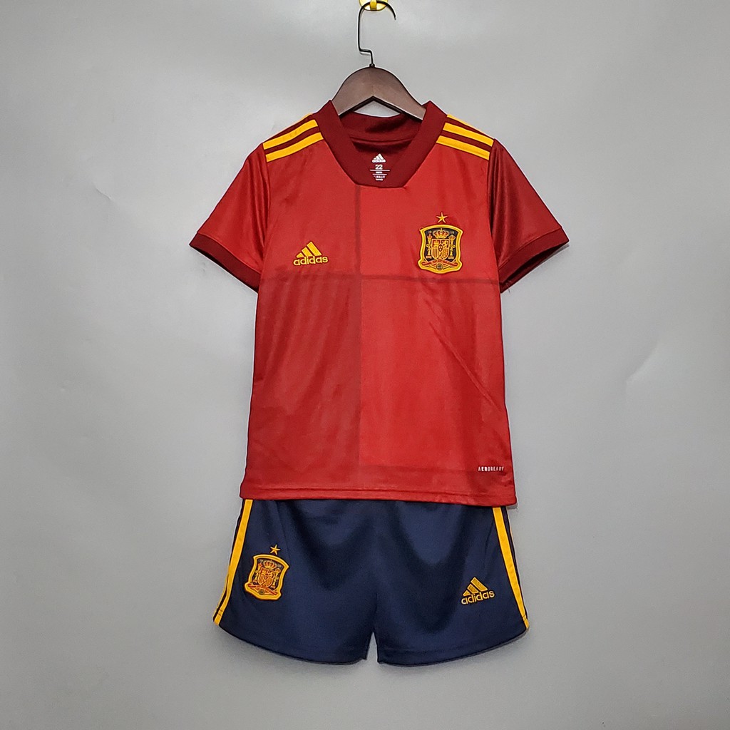 20-21 Spain Home Kids Soccer Jersey Kits Football Uniforms | Shopee ...
