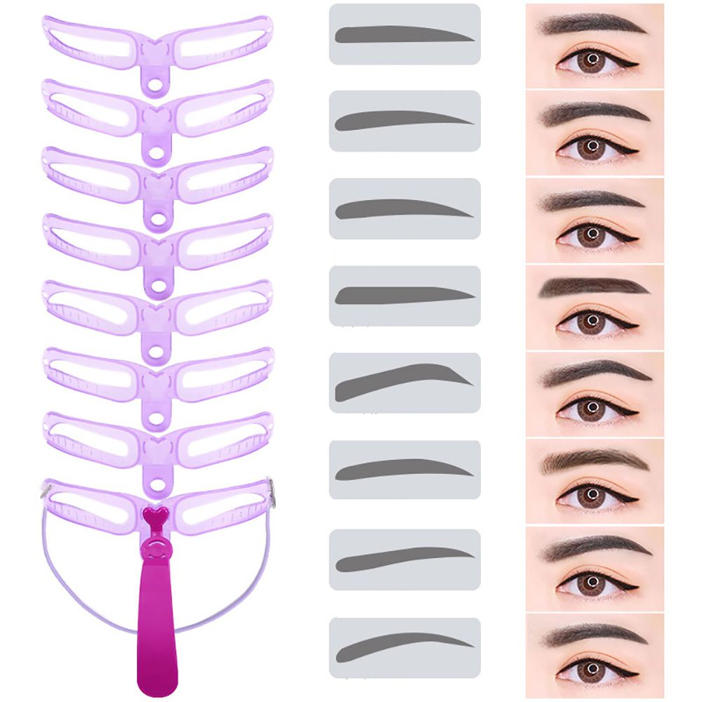 8pcs\lot Eyebrow Stencil Reusable Eyebrow Shaper Brow Stamp Template ...