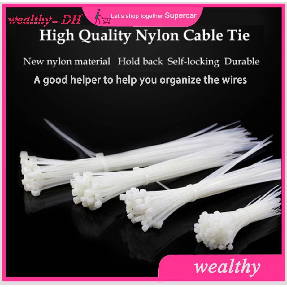 Cable Ties Nylon Wire Pengikat Wayar Kabel Tie Locking Zip White Garden ...