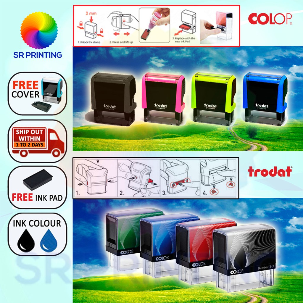 SAME DAY POST OUT Rubber Stamp TRODAT & COLOP Printer Line Self Inking ...