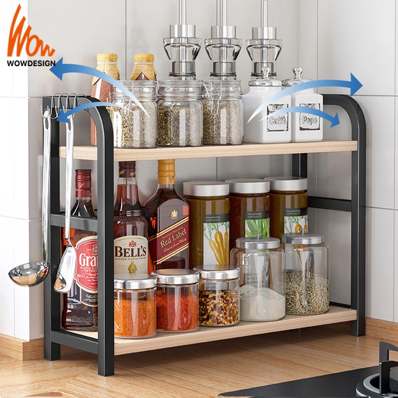 Kitchen Storage Rack Spice Rack Kitchen Rak Rempah Rak Serbaguna ...