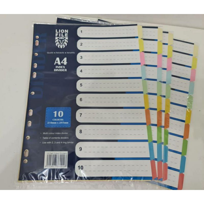 Paper Index Divider 10 colour (1set/pkt) | Shopee Malaysia