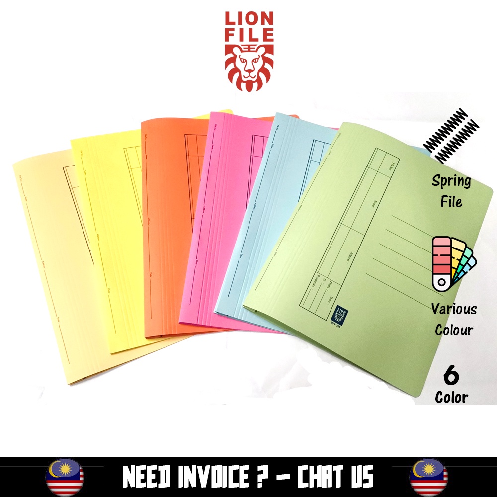 Lion Manila Flat Spring File/Paper File/Manila Card File MF350(Thick ...