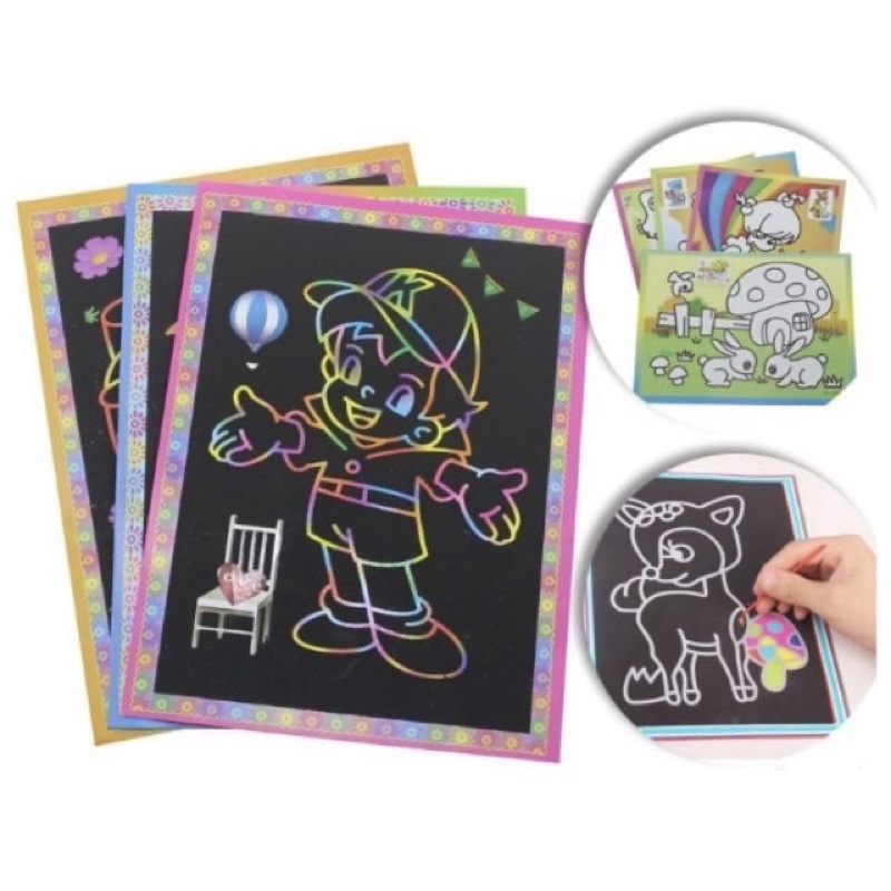 Scratching Card & Coloring Card (2 in 1) | Shopee Malaysia