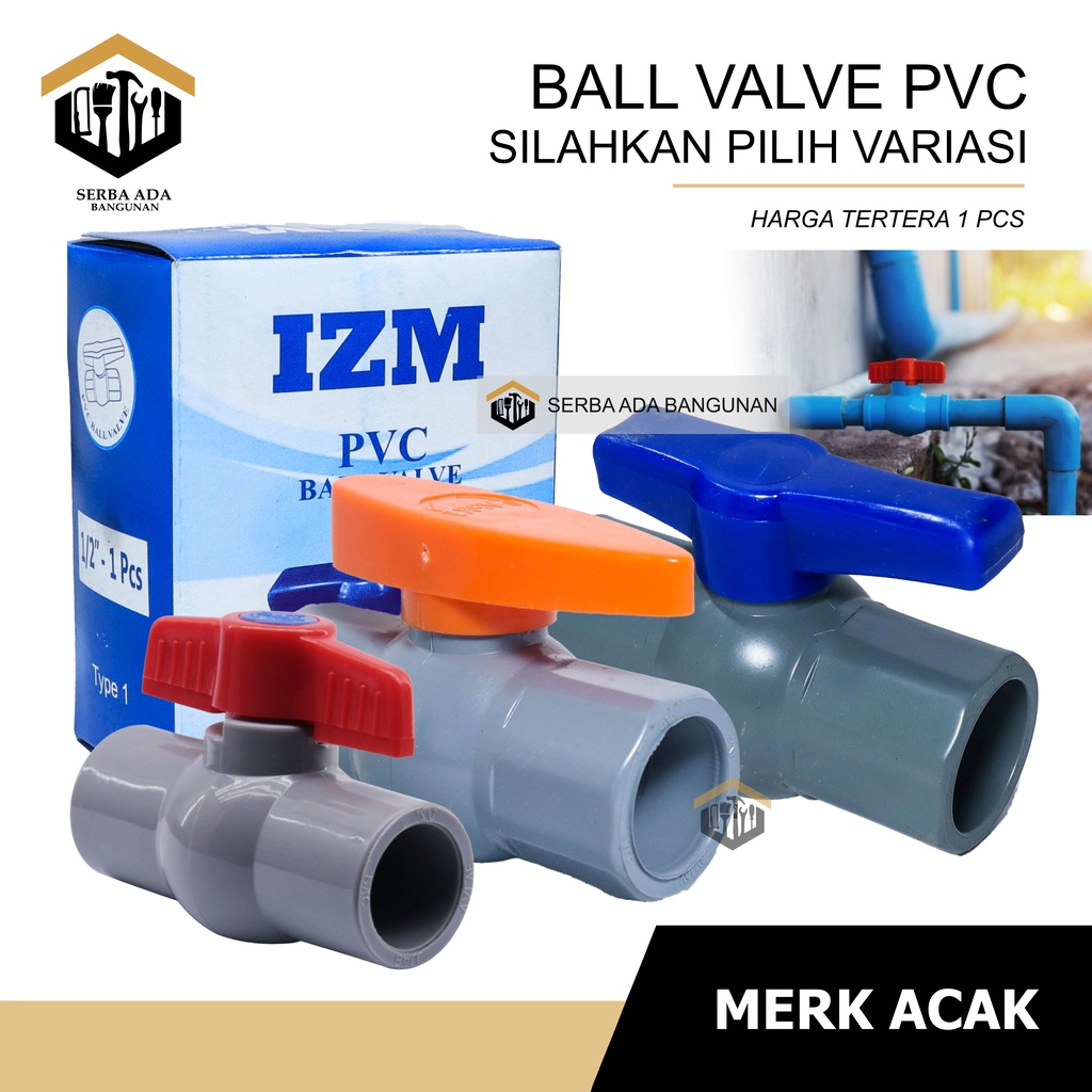 Ball VALVE 1/2 3/4 1Inch PVC HPP / STOP PVC Ballvalve Pipe Faucet 1/2 ...