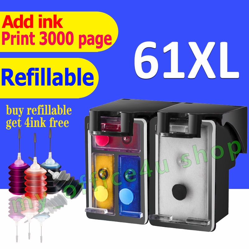 Compatible HP 61 ink HP 61XL black HP61 HP61XL refillable ink cartridge ...