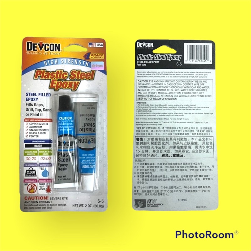DEVCON Epoxy Adhesive (2 Ton Epoxy-Clear / and Plastic Steel Epoxy ...