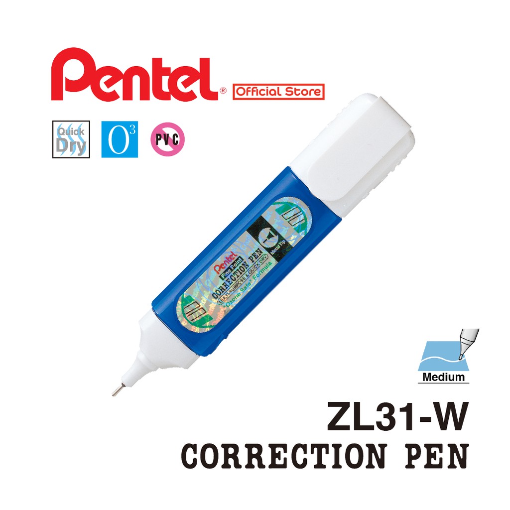 Pentel ZL31 Correction Pen, Blue Bottle, Metal Tip, Fine Point (12ml) | Shopee Malaysia