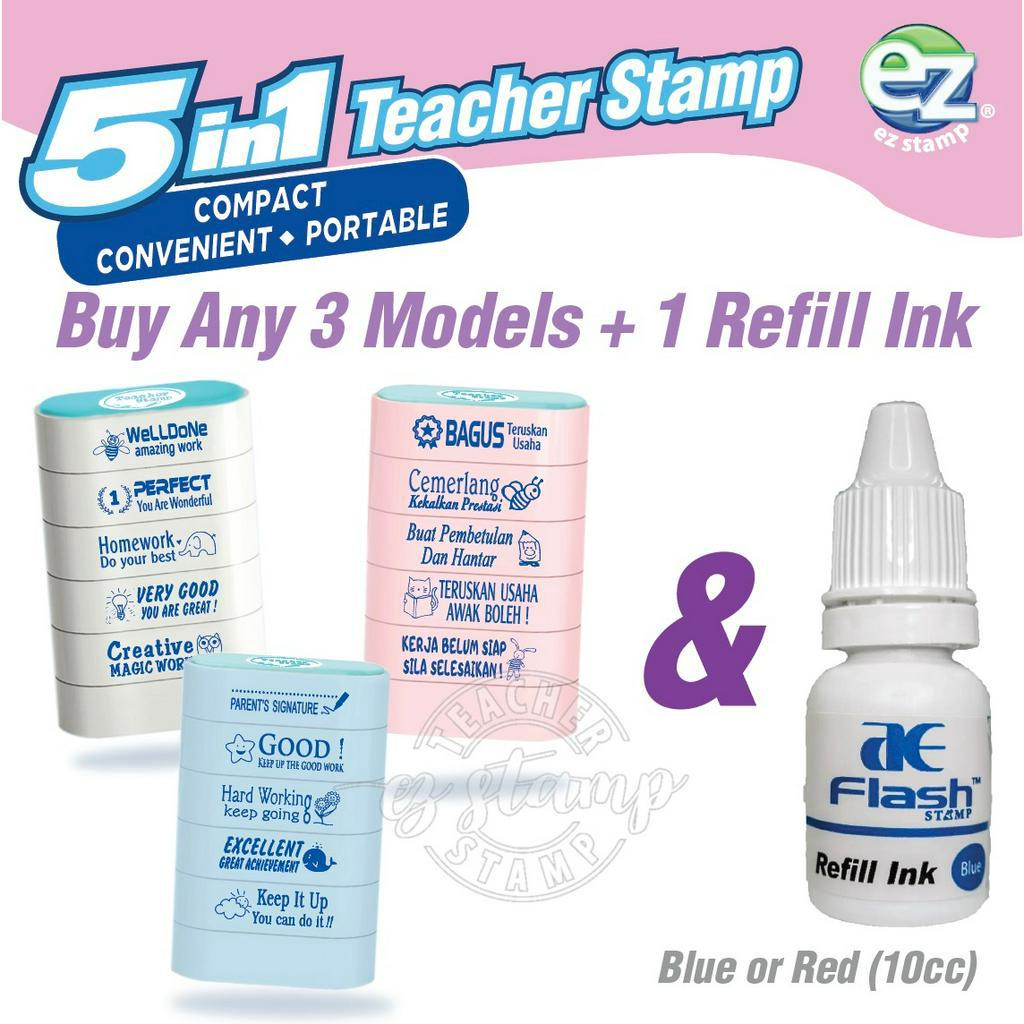 PMB 5 in 1 READY MADE Teacher Stamp/Compact Convenient Portable/Review ...