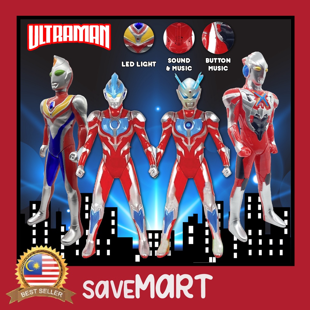 (BIG) Ultraman Toy Action Figure Play Toy with Sound And Light / Patung ...